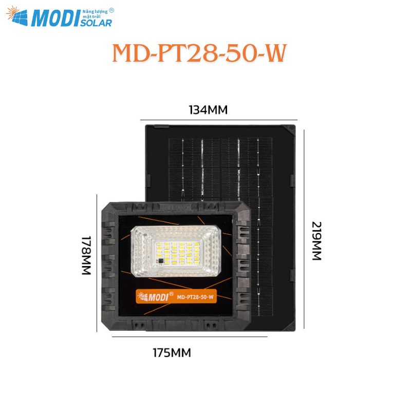 Đèn Led Năng Lượng Mặt Trời MODI SOLAR Siêu Sáng Chống Nước Loại 50W ...