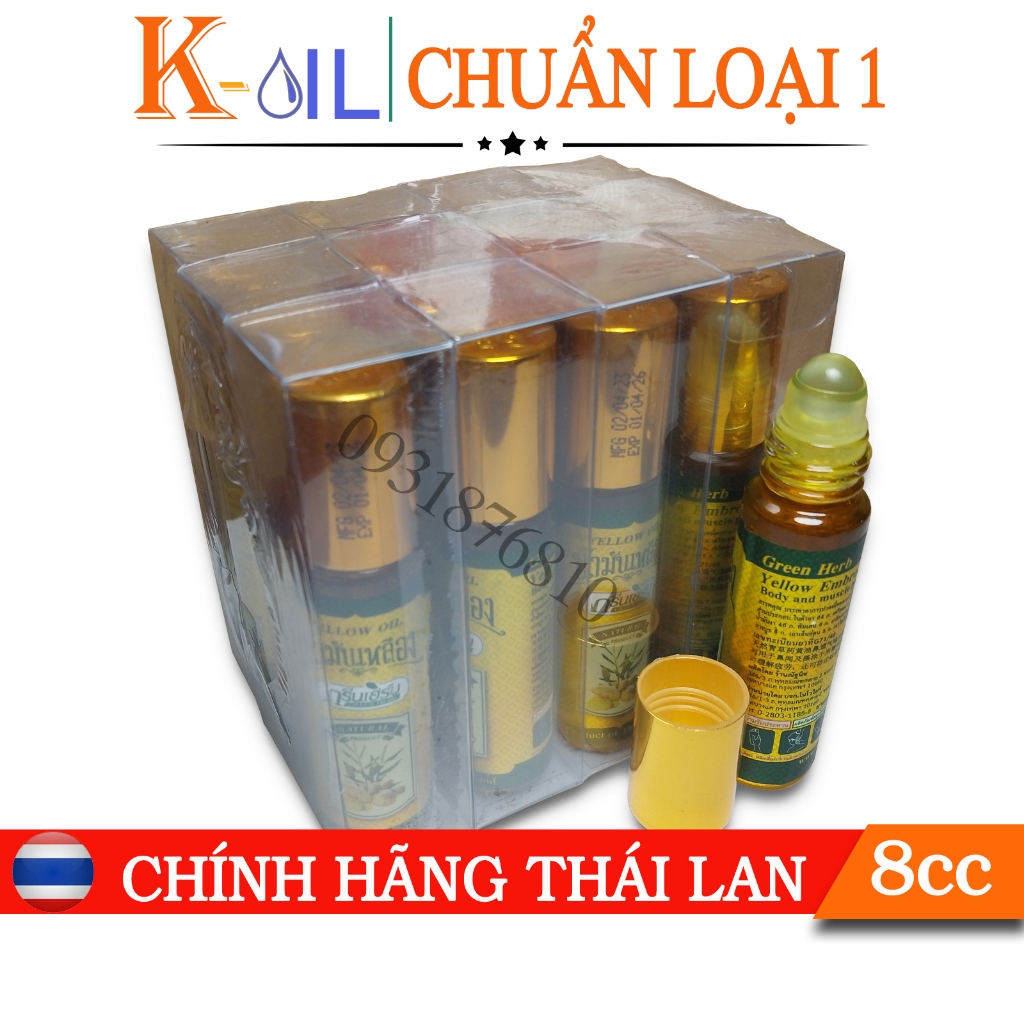 [Chính Hãng] Dầu Lăn Yellow Oil Green Herb Thái Lan 8cc | Shopee Việt Nam