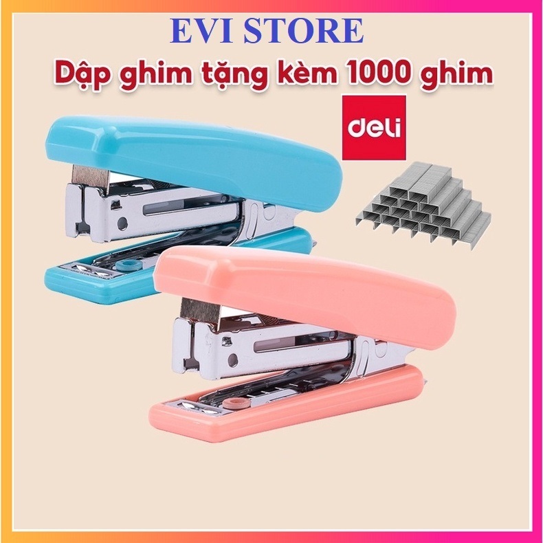 Dập ghim số 10 kèm hộp kim Deli E0254 / 0254 bấm 15 tờ/lần | Shopee ...