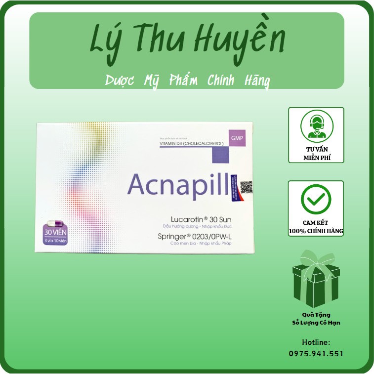 Viên giảm mụn, kiềm dầu Acnapill (hộp 30v) | Shopee Việt Nam