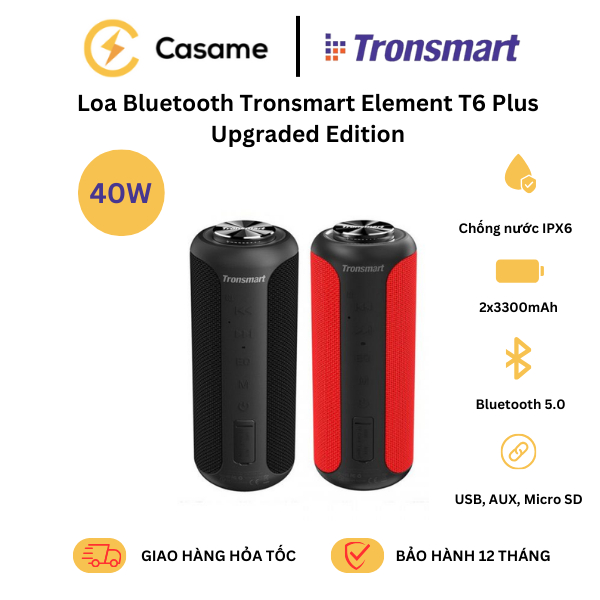Loa Bluetooth Tronsmart Element T6 Plus Upgraded Edition | Shopee Việt Nam