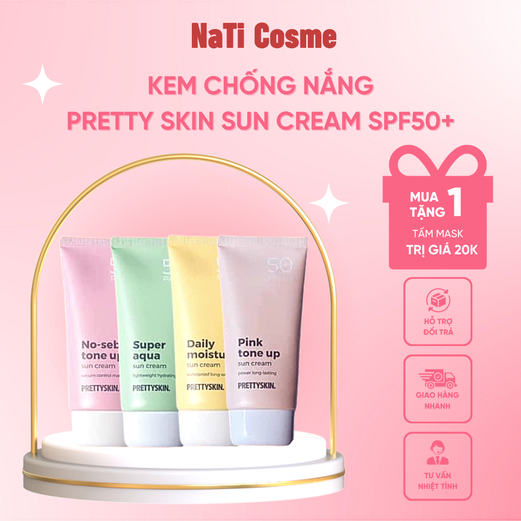 Kem Chống Nắng Pretty Skin Sun Cream SPF 50+ PA++++ Nâng Tone Trắng ...