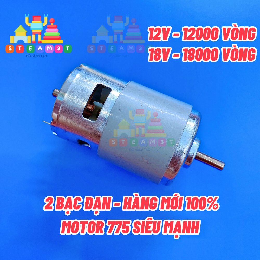Motor 775 12V 18V siêu mạnh tốc độ 12000 - 18000 vòng, có chổi than ...