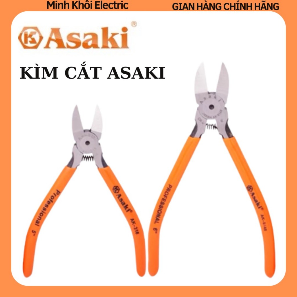 Kìm cắt Asaki,kìm cắt vát Asaki AK-8147, AK-8148, AK-8154,kềm cắt mỏ ...