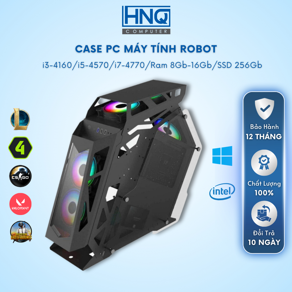 Case Pc Máy Tính Robot Gaming HNQ Cao Cấp Core i5 i7, Ram 8Gb, SSD ...