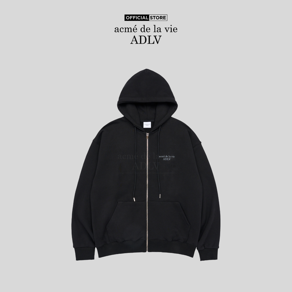 Áo hoodie kéo khoá ADLV BASIC LOGO SEASON 2 dáng oversized màu đen ...
