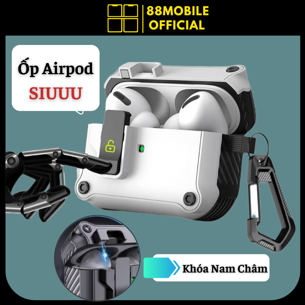 Ốp Airpod Siuuu 2 3 Pro Pro 2 vỏ case cao cấp đặc biệt có nam châm từ ...