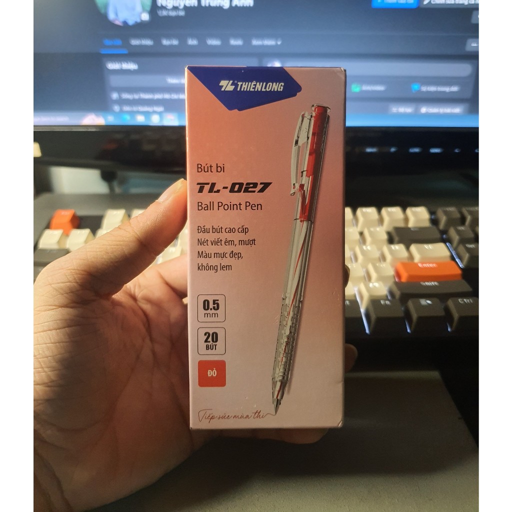 [CHÍNH HÃNG - GIÁ GỐC] Hộp 20 Bút Bi Thiên Long TL-027 Nét 0.5mm ...