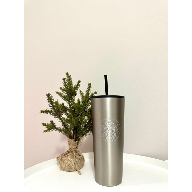Starbucks Core Silver Metallic & Black Stainless Steel Venti Tumbler (24Oz/710ml) | Shopee Việt Nam