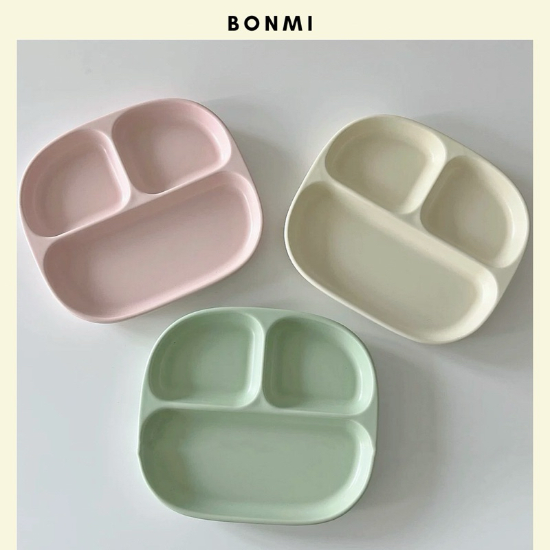 Đĩa gốm chia ngăn eat clean hình chữ nhật bảng màu pastel phong cách ...