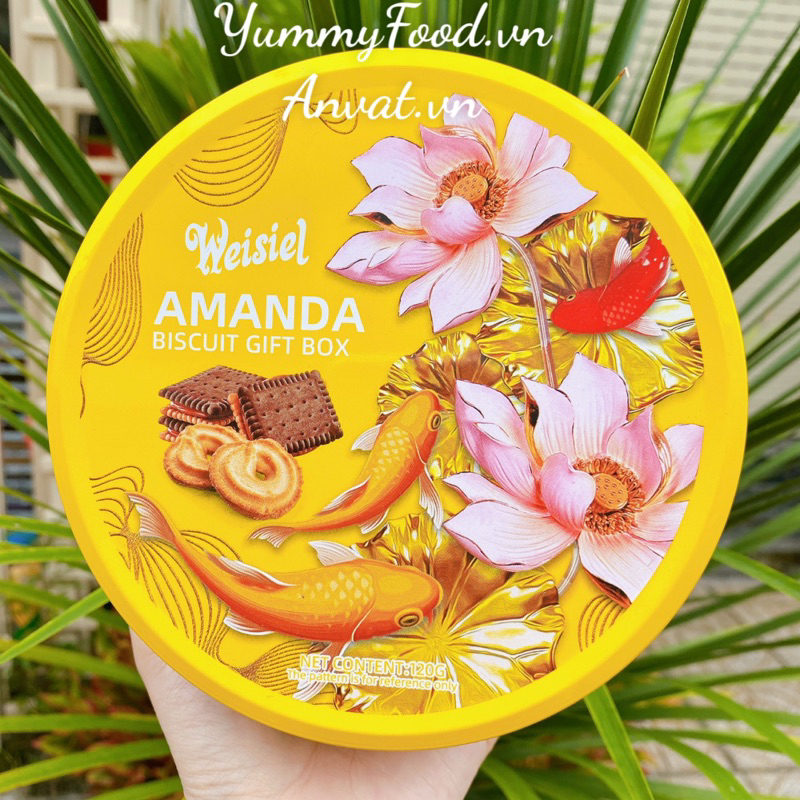 Bánh Hộp Thiếc Cá Chép Hoa Sen AMANDA Weisel 120Gram | Shopee Việt Nam