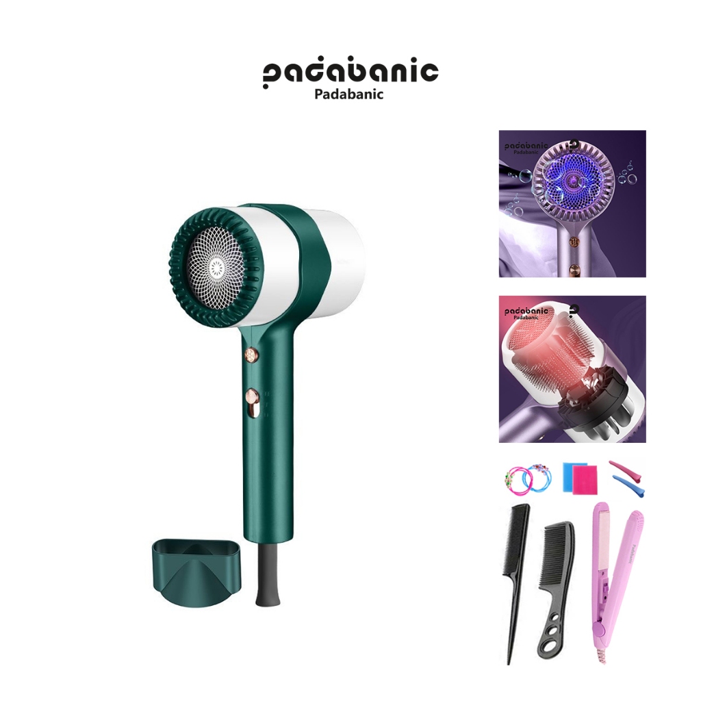 [Hai Chiều Nóng Lạnh] Máy Sấy Tóc Padabanic 2700 Phát Sáng Xanh Sấy Tạo ...
