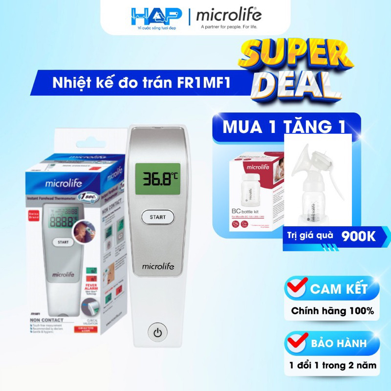 COMBO MẸ BÉ Nhiệt kế điện tử đo trán Microlife FR1MF1 (NC 150) và Máy ...
