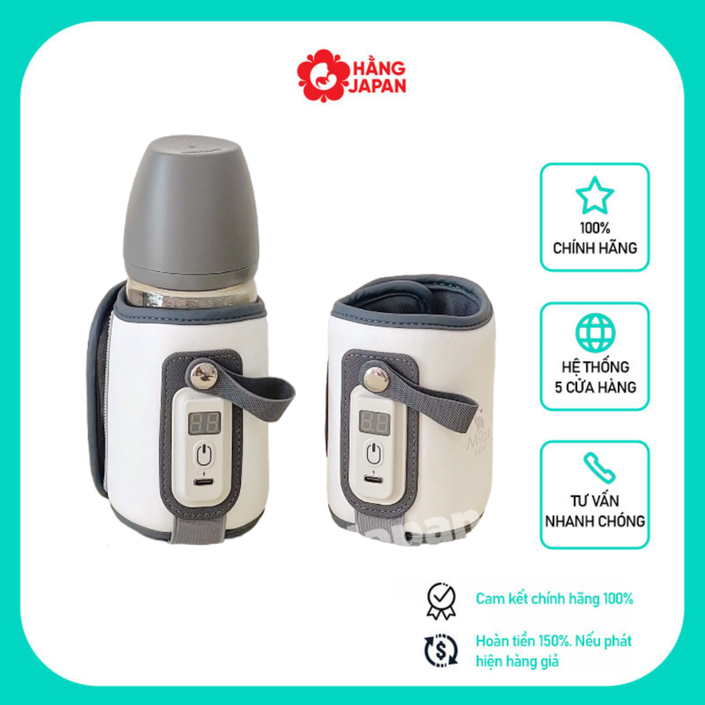 Túi ủ bình sữa Moaz BeBe MB067, Máy hâm sữa cầm tay thông minh pha và ...