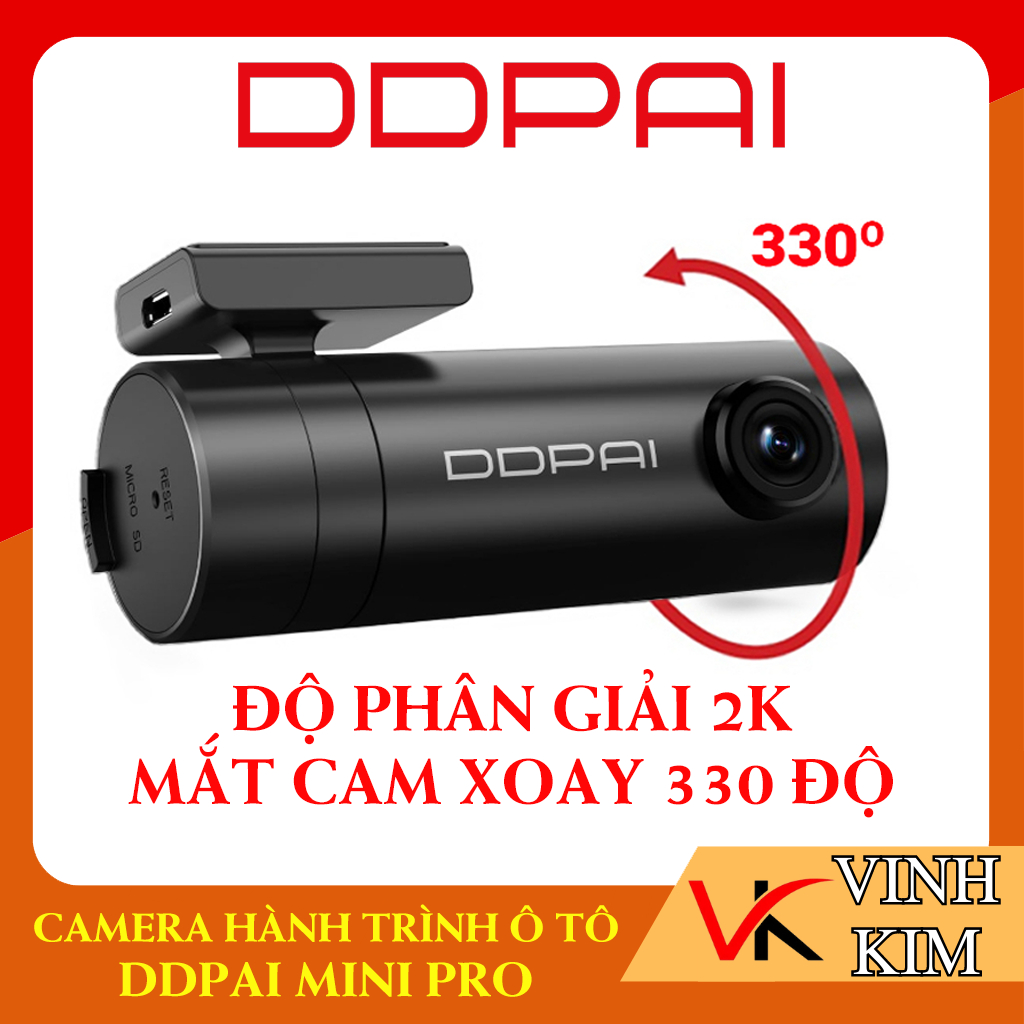 Camera hành trình ô tô DDPAI Mini Pro, xoay 330 độ quay khoang xe hoặc ...
