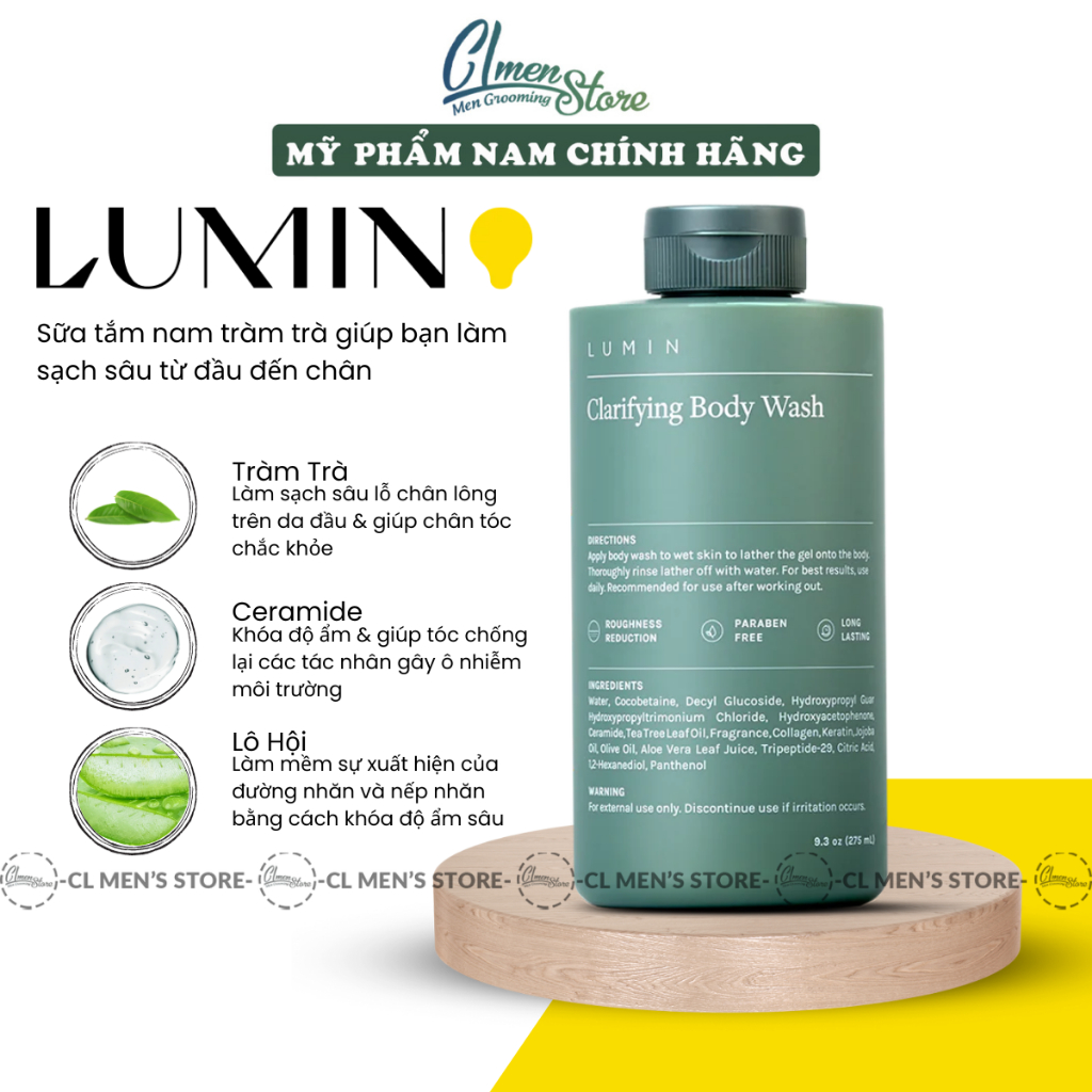 Sữa Tắm Nam Lumin Clarifying Body Wash 275ml | Shopee Việt Nam