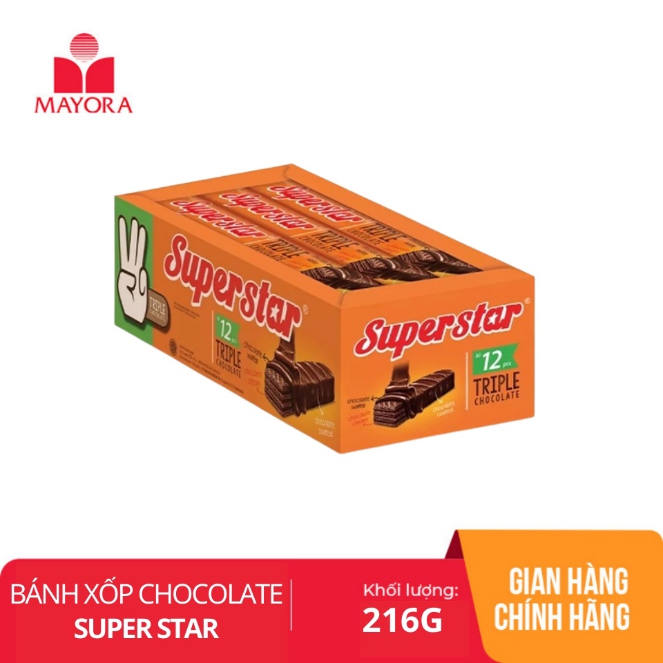 Bánh Xốp Superstar Triple Choco Mayora Hộp 192g - 678 | Shopee Việt Nam