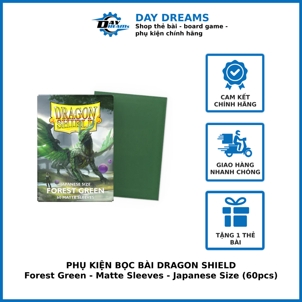 Phụ kiện Card Game Sleeves: Dragon Shield Forest Green - Matte Sleeves ...