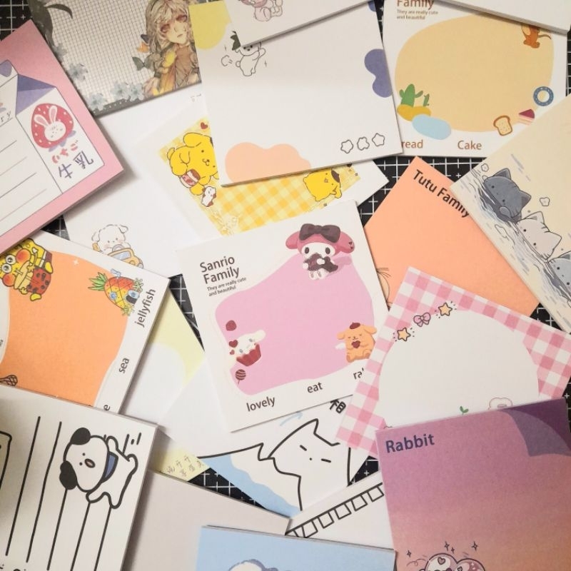 Set 50 tấm note mix nhiều mẫu 7.5x7.5 cm | Shopee Việt Nam
