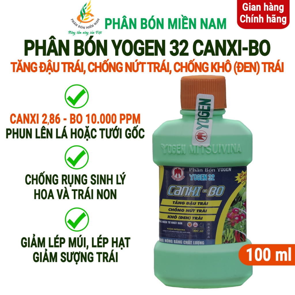 Phân bón Yogen 32 Canxi Bo giúp ra hoa sớm, đồng loạt, tăng đậu trái ...