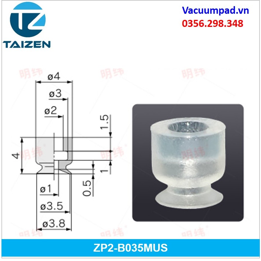 Giác hút chân không, đầu hút khí nén ZP2-B02/035/04/05/06/08/10/15MUS ...