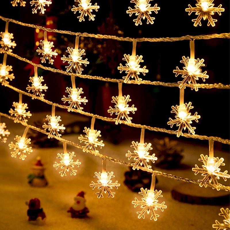 [xài điện / pin] Đèn LED hoa tuyết 3m/5m/6m/10m Nhấp Nháy cực đẹp trang trí giáng sinh, noel rất ...