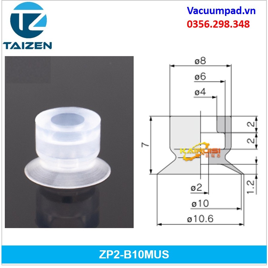 Giác hút chân không, đầu hút khí nén ZP2-B02/035/04/05/06/08/10/15MUS MUN (tiêu chuẩn SMC ...