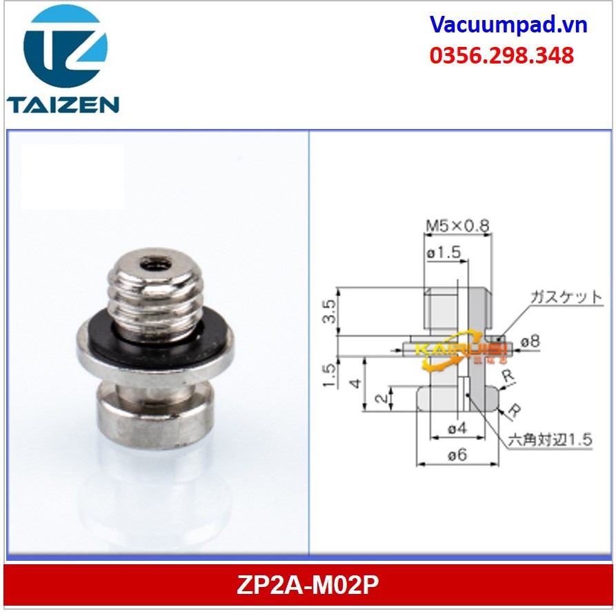 Giác hút chân không, đầu hút khí nén ZP2-B02/035/04/05/06/08/10/15MUS ...