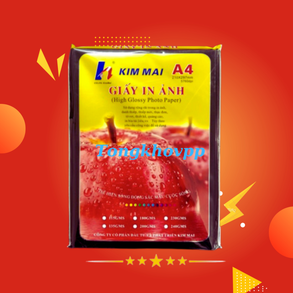 Giấy in ảnh bóng 1 mặt- bóng 2 mặt khổ A3- A4-A5 hàng Kim Mai định ...