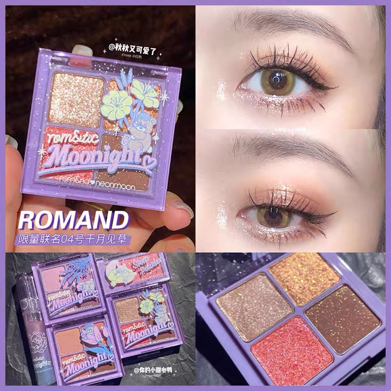 (XẢ KHO CẬN DATE)BẢNG PHẤN MẮT PHIÊN BẢN GIỚI HẠN ROMAND X NEONMOON 4 Ô ...