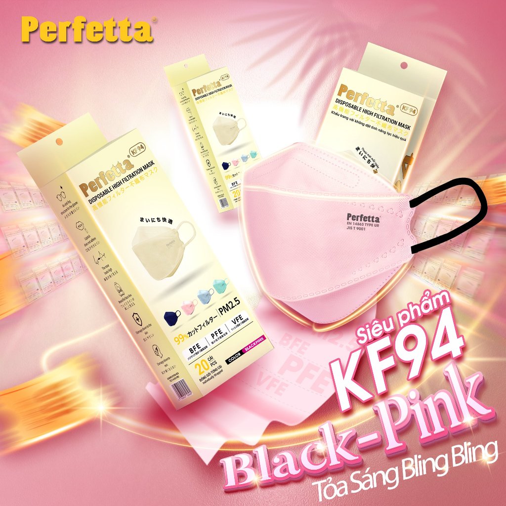 Thùng 200 Cái Khẩu Trang Y Tế Cao Cấp Perfetta KF94, Thanh Nẹp Mũi Mềm ...