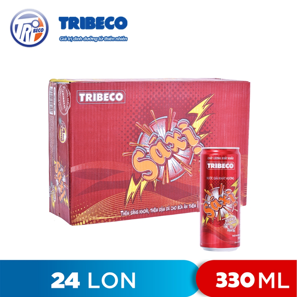 THÙNG 24 LON NƯỚC GIẢI KHÁT HƯƠNG SÁ XỊ TRIBECO 330ML | Shopee Việt Nam