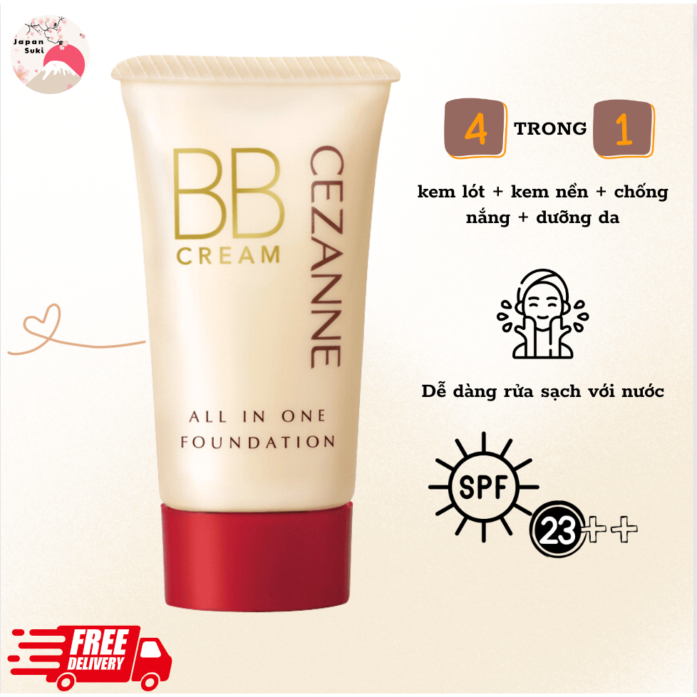 Kem nền Cezanne BB Cream che khuyết điểm 4 trong 1 Nhật Bản SPF 23 PA++ 40g | Shopee Việt Nam