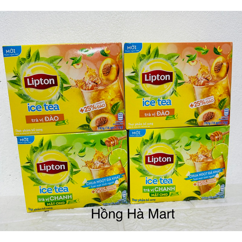 Hộp Trà Lipton Vị Chanh Mật Ong - Vị Đào 192g (16 gói) | Shopee Việt Nam