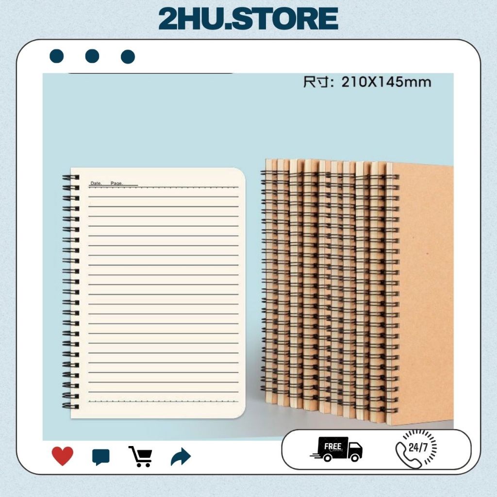 Sổ tay lò xo trơn A5 B5 giấy cao cấp 60 trang chống nhòe | Shopee Việt Nam