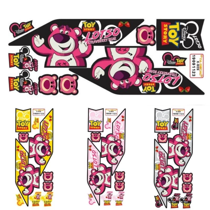 (Mẫu 2)Tem xe điện X-MEN mẫu GẤU DÂU TO(LOTSO) tem siêu dễ thương tem 4 ...