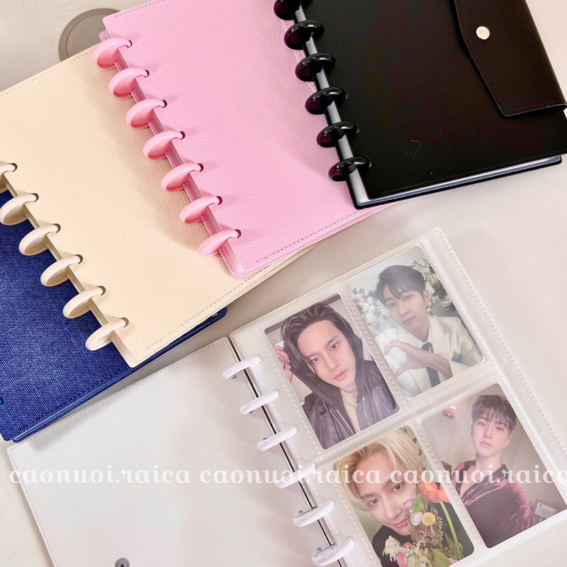 [cÓ SẴn] Ringnote 4Ô BÌa Da NÚt BẤm Sheet Cpp Matte LƯu TrỮ Ảnh Cáo