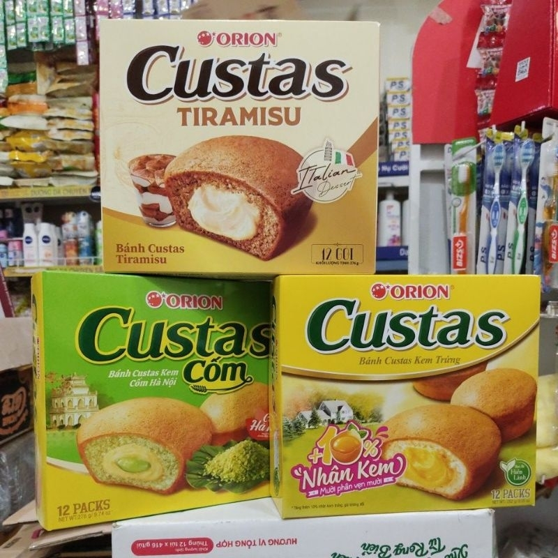 Bánh Custas trứng Orion các vị hộp 12 cái 282g | Shopee Việt Nam