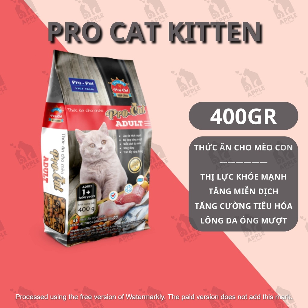 [PRO CAT KITTEN] [400GR] Thức ăn hạt cao cấp Pro-Pet cho mèo con - Vị ...