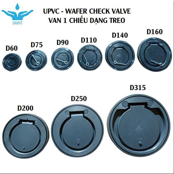VAN 1 CHIỀU ĐĨA DẠNG TREO UPVC D60 D75/76 D90 D110/114 D125/140 D160 ...