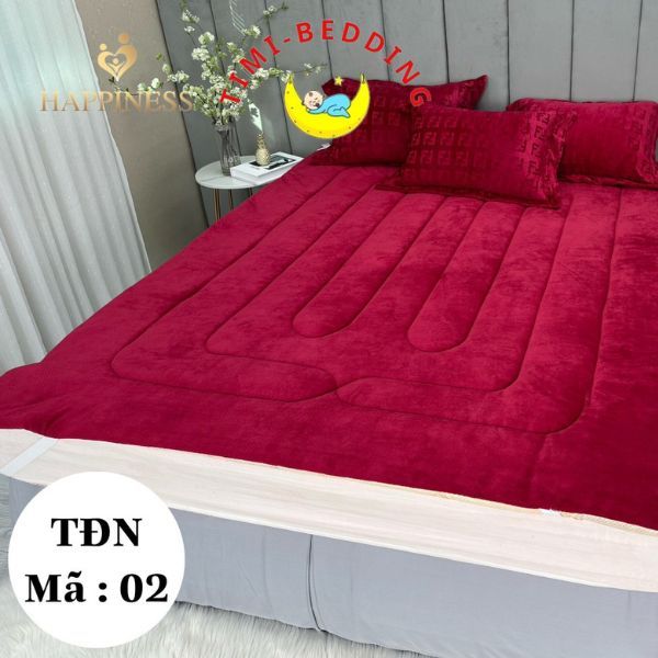 Nệm topper dày nỉ nhung Happiness, đệm topper chính hãng, cao cấp kích ...