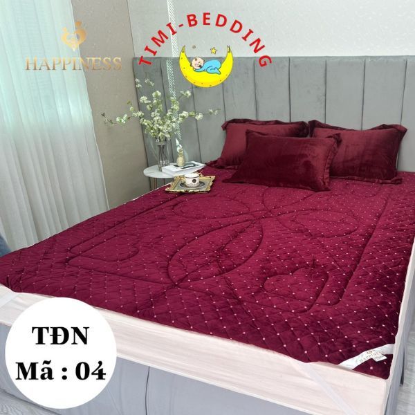 Nệm topper dày nỉ nhung Happiness, đệm topper chính hãng, cao cấp kích ...