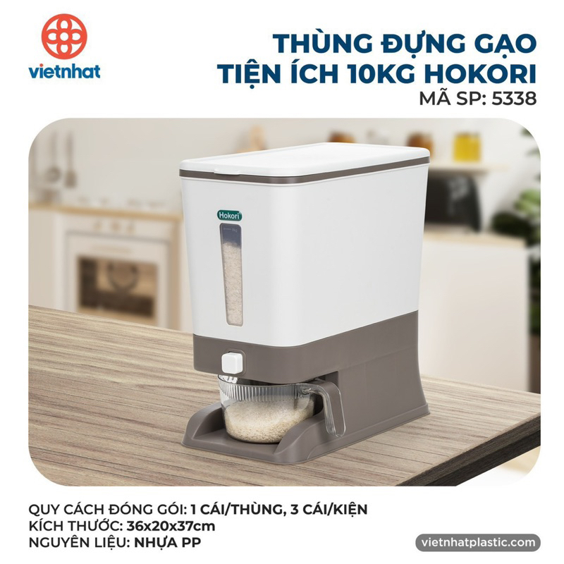 THÙNG ĐỰNG GẠO HOKORI BẤM NÚT THÔNG MINH 10kg | Shopee Việt Nam