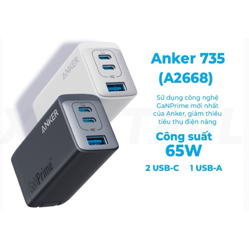 Sạc Anker 735 GaNPrime 65W A2668 USB-C | Shopee Việt Nam