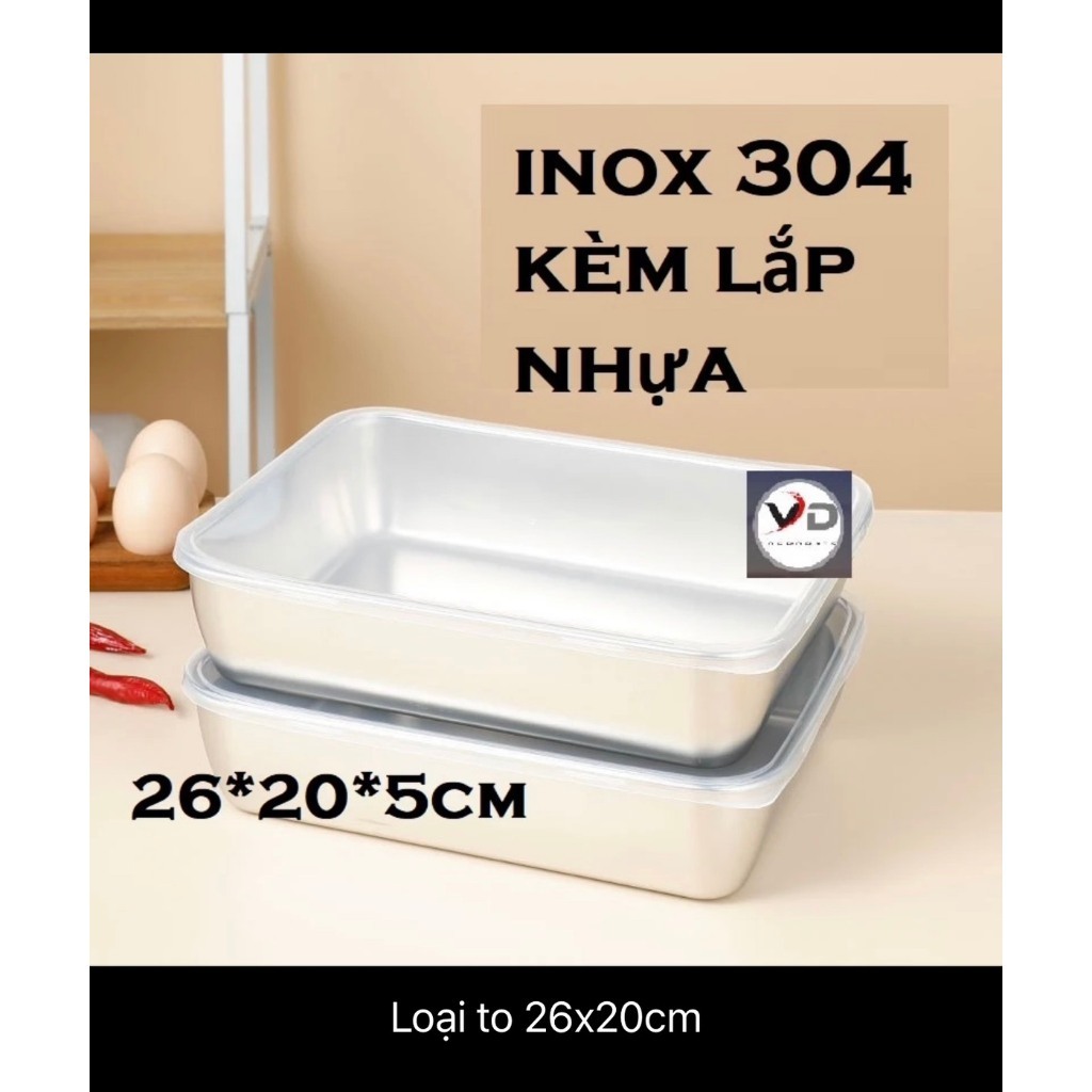 khay đựng thực phẩm inox 304 có nắp đậy , hộp đựng thực phẩm bằng inox để tủ lạnh | Shopee Việt Nam