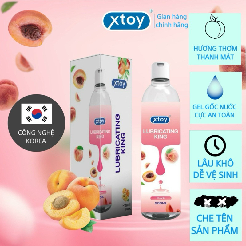 Gel bôi trơn XTOY Lubricating King siêu trơn, hương đào, lâu khô, gốc ...
