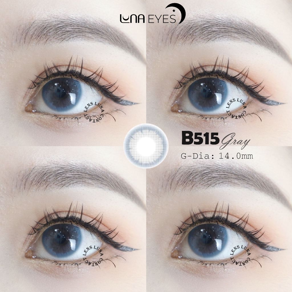 [1 year] Kính áp tròng LUNA EYES B515 GRAY - Lens size nhỏ | Shopee Việt Nam