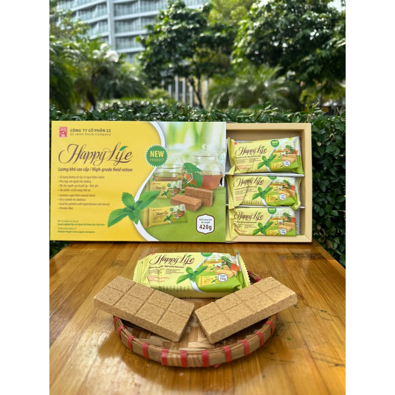 Lương Khô Happy Life hộp 420g (6 gói) lượng đường thấp | Shopee Việt Nam