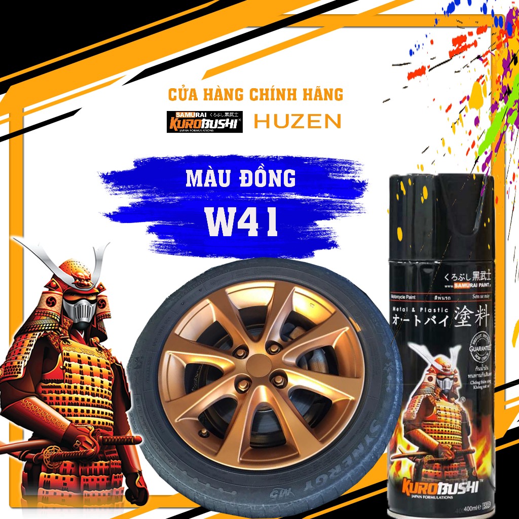 Sơn Samurai W41 màu đồng bánh mâm- Huzen Việt Nam | Shopee Việt Nam
