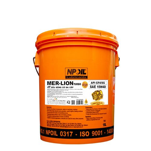 NP OIL - DẦU ĐỘNG CƠ TẢI, TÀU TURBO – MERLION API CF-4/SG 15W40 – XÔ 18 ...